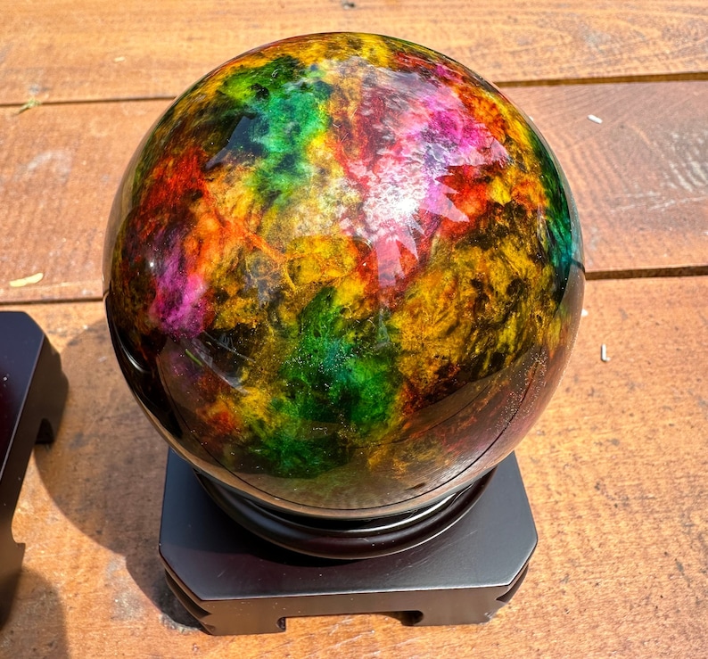 Taiwan Seven Color Jade Sphere - Etsy