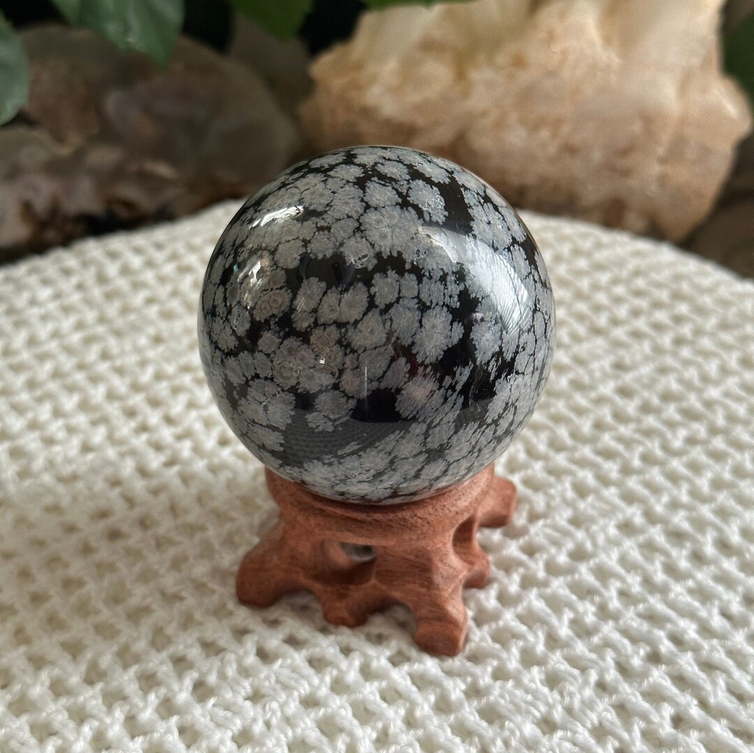 Snowflake Obsidian Sphere - Etsy