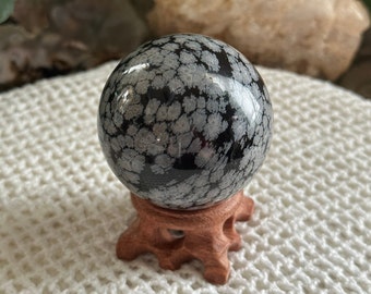 Snowflake Obsidian Sphere - Etsy