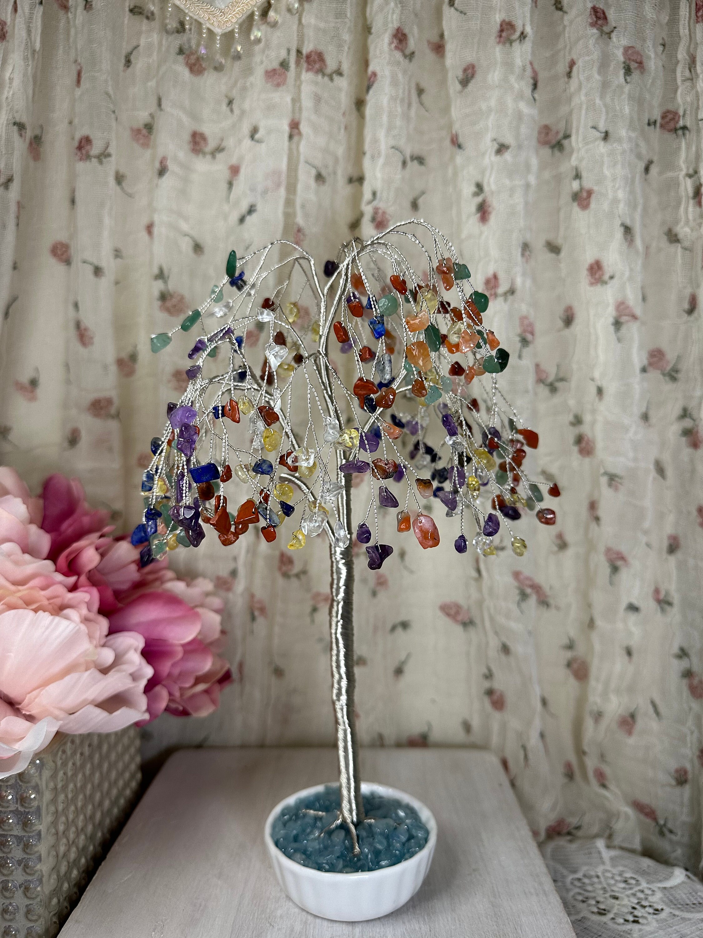 Weeping Willow Money Crystal Chakra and Sliver Tree - Etsy