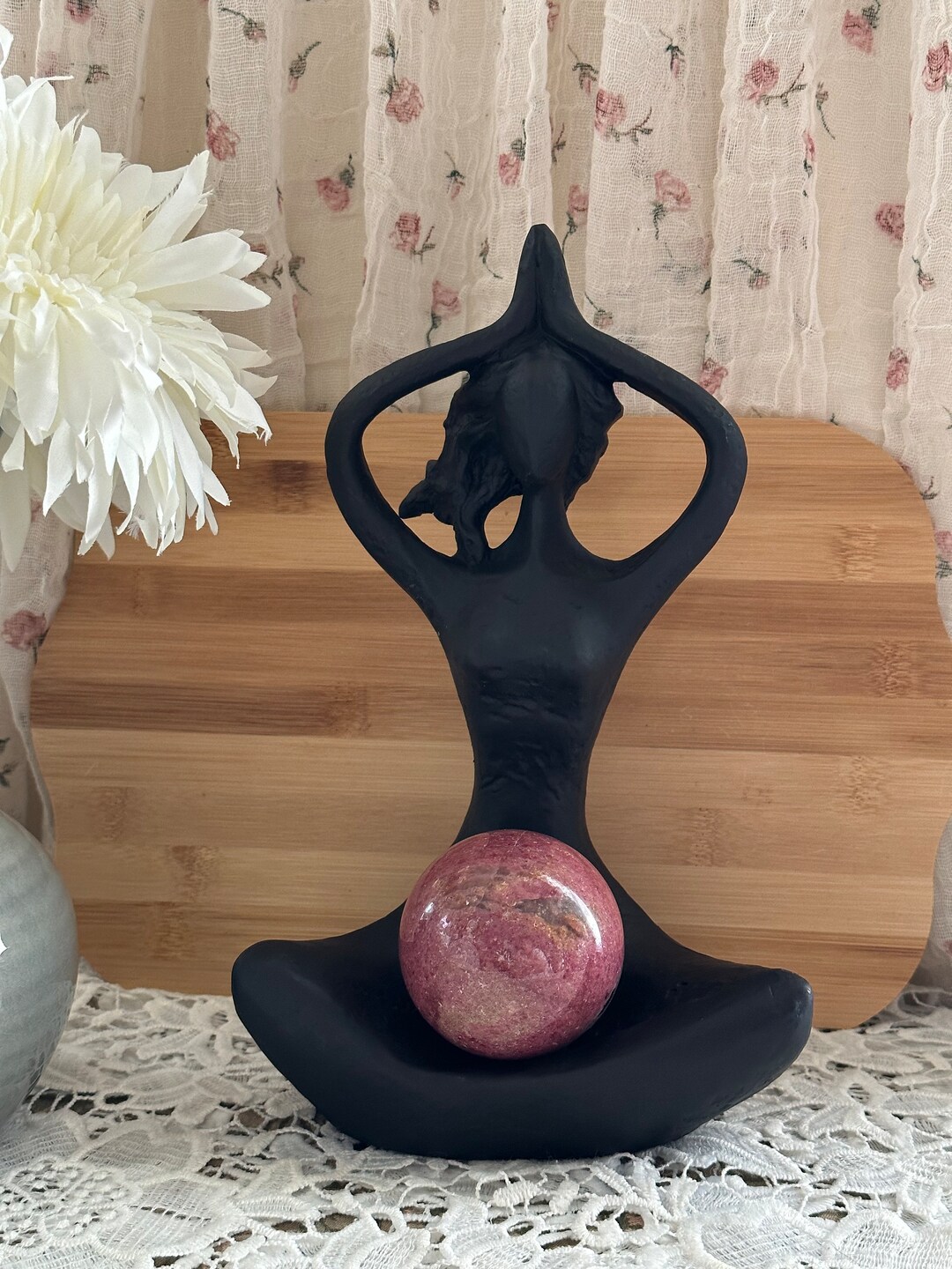 Beautiful Large Yoga Lady Sphere Holder/bowl - Etsy