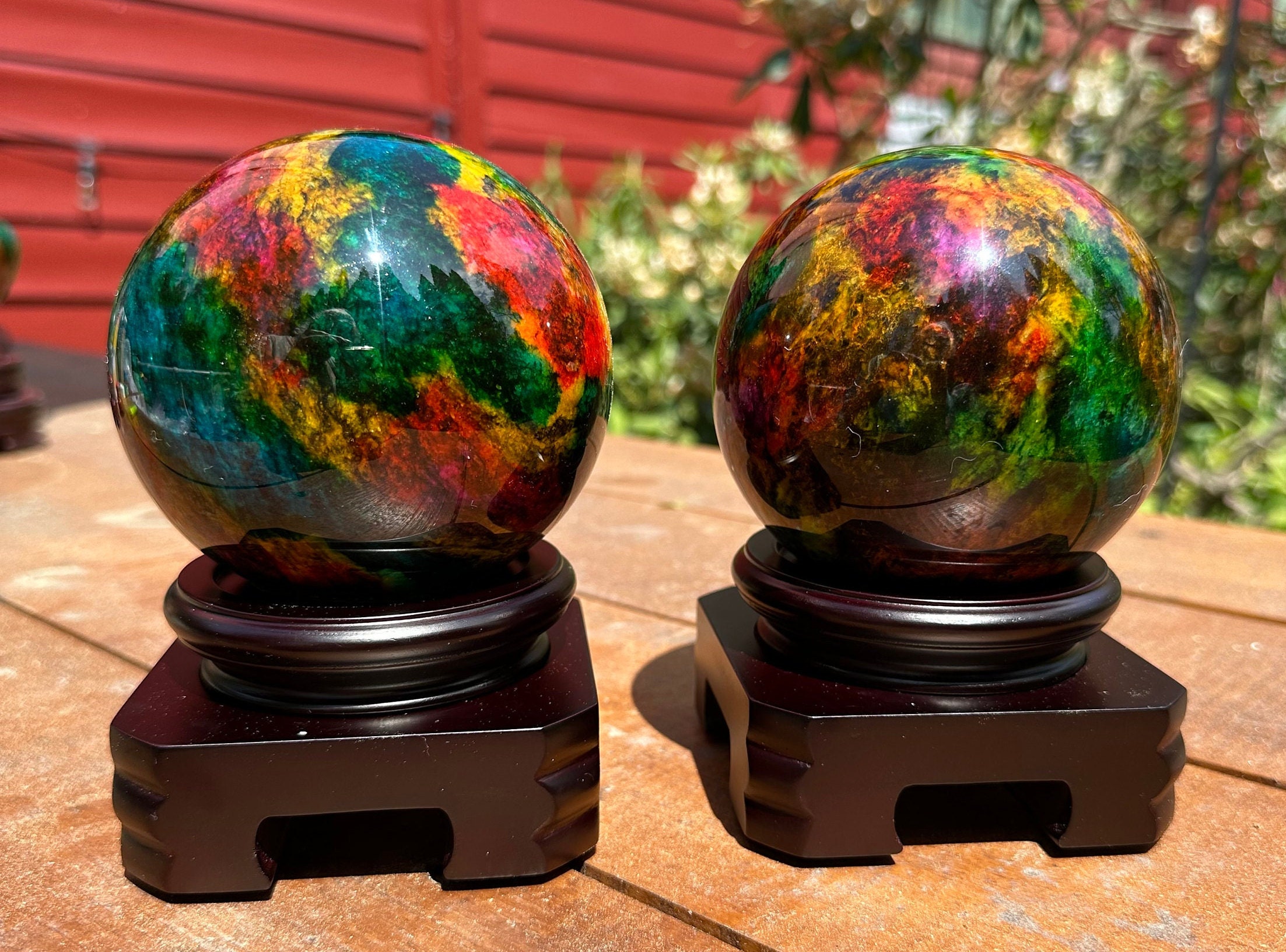 Taiwan Seven Color Jade Sphere - Etsy