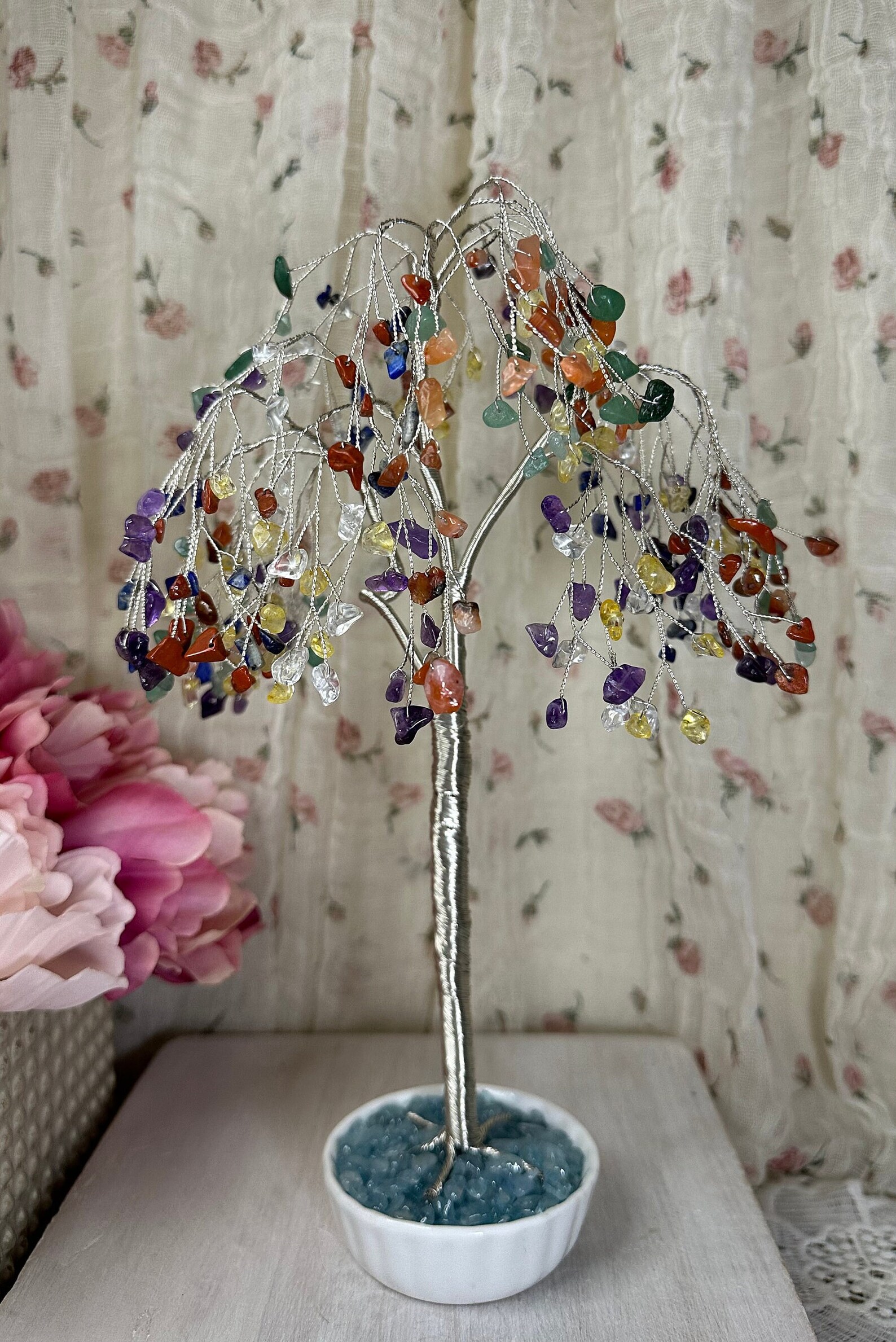 Weeping Willow Money Crystal Chakra and Sliver Tree - Etsy