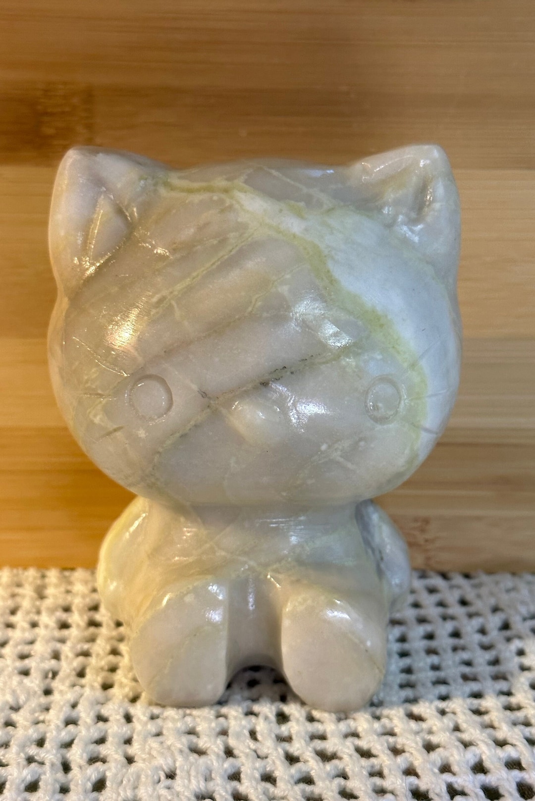 Big Yellow Jade Hello Kitty’s Crystal - Etsy