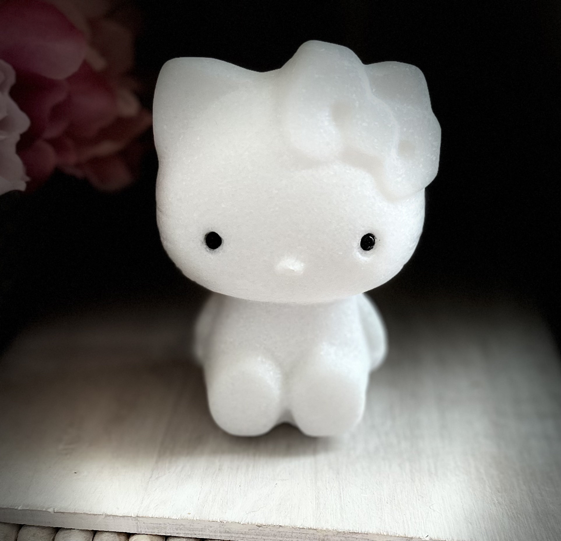 White Jade Hello Kitty’s Obsidian Eyes - Etsy