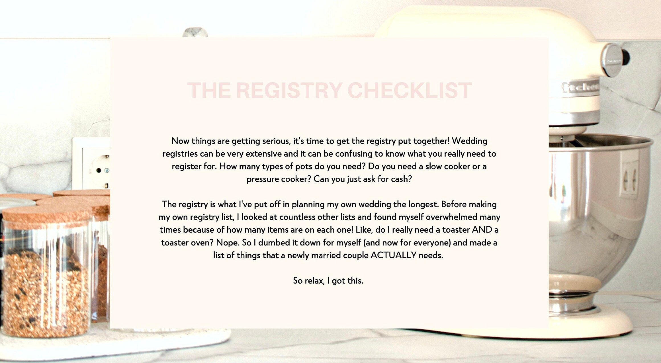 The Wedding Registry Checklist - Wedding Registry Checklist, Registry ...