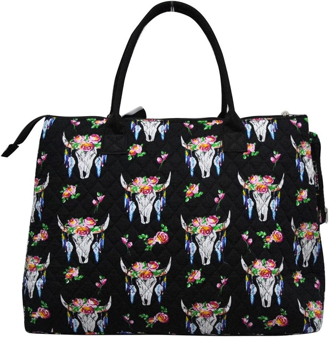 NGIL Overnight Tote Bag Black Bull Skull - Etsy