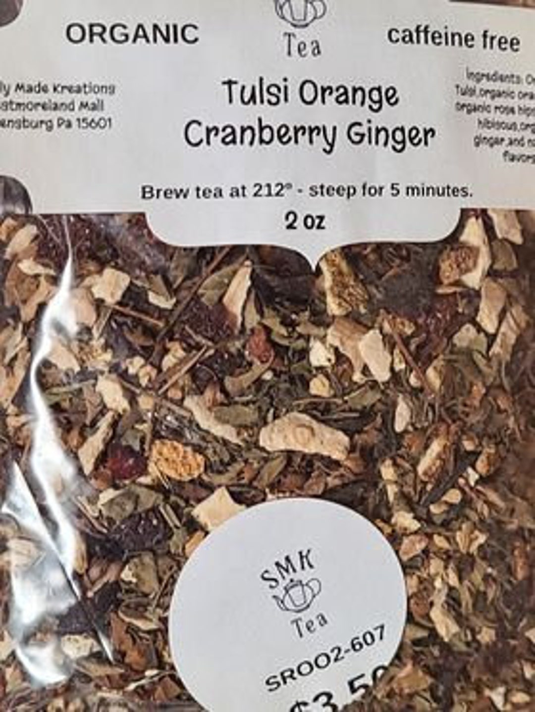 Tulsi Orange Cranberry Ginger Herbal Tisane Loose Leaf Tea - Etsy