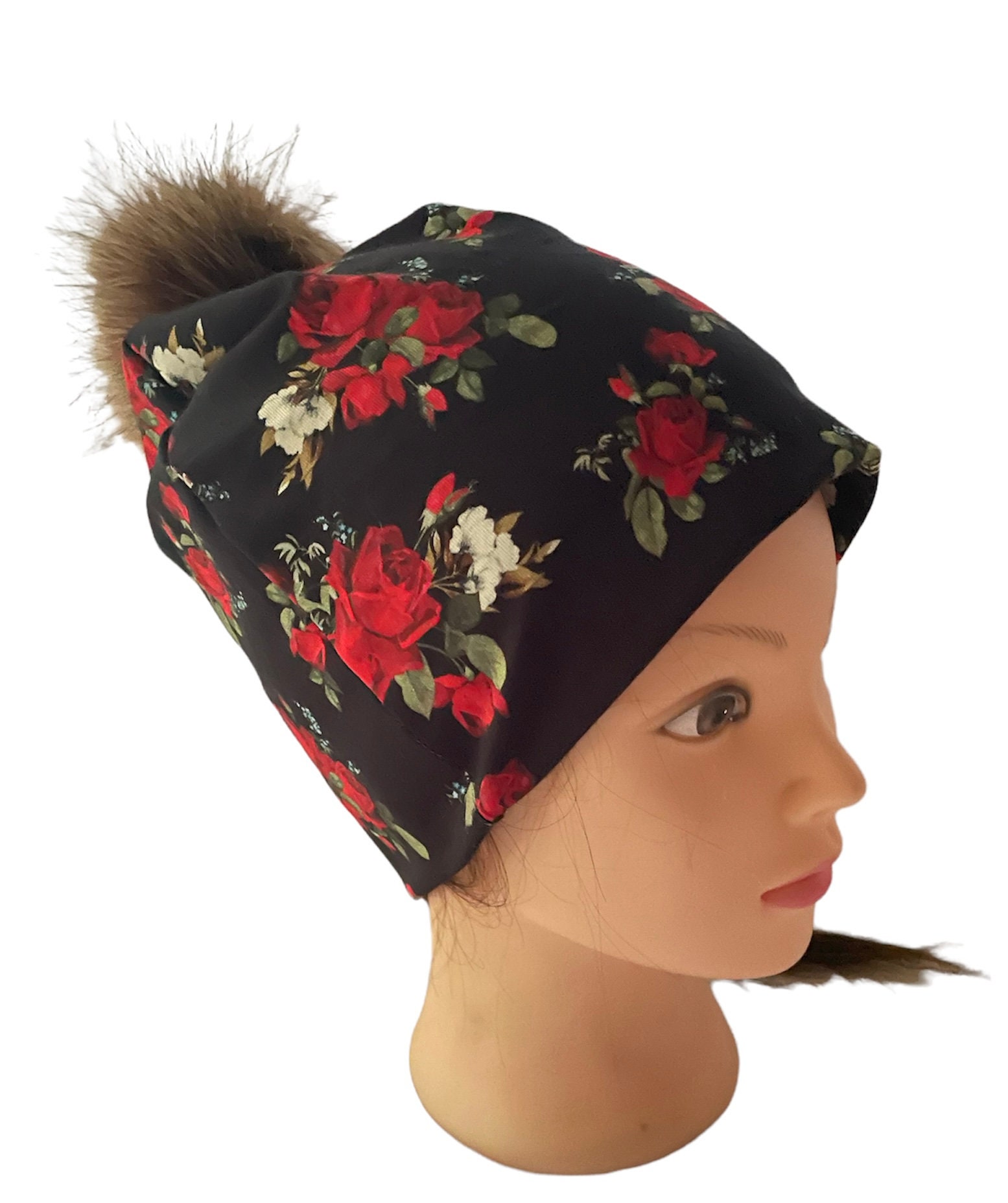 Tuque/beanie/women's Hat in Lined Stretchy Cotton Black - Etsy