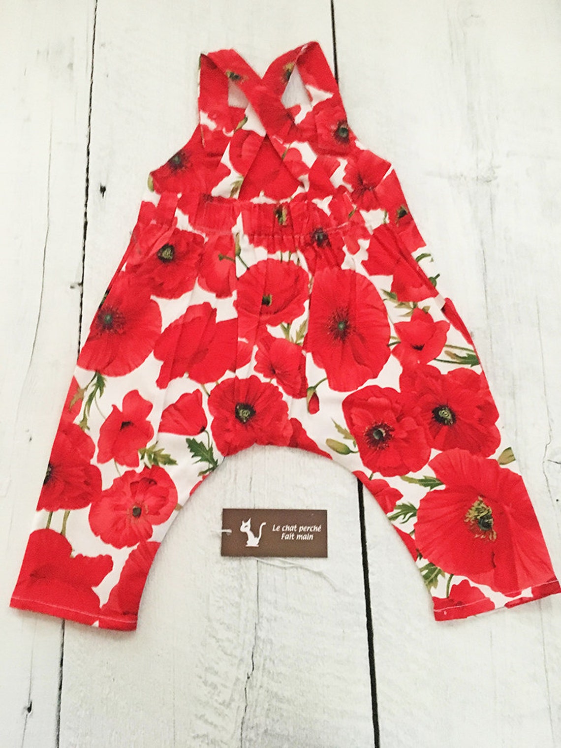 Poppy red satin sarouel sarouel overalls for summer in 6 | Etsy