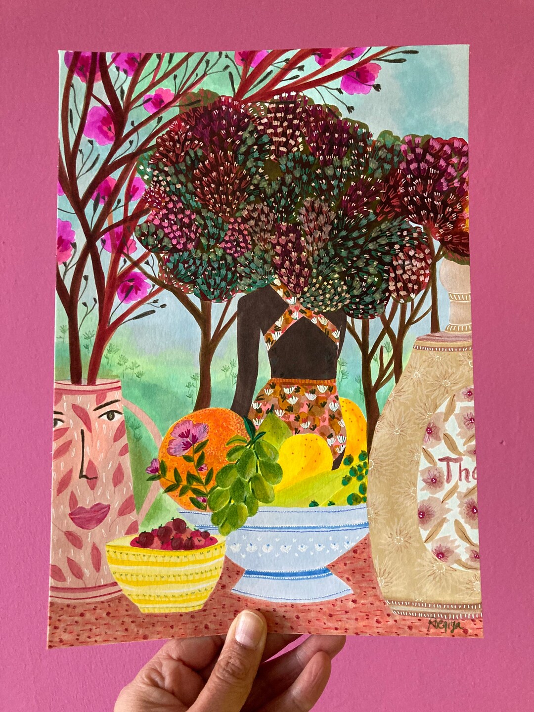 ORIGINAL Fruit Girl, A4 Size 21 X 29.7 Cm - Etsy