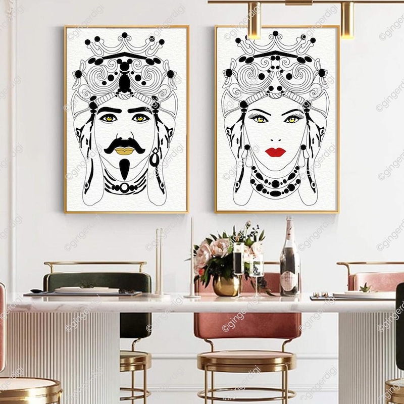 Sicilian Heads Wall Art - Etsy UK