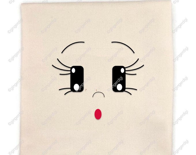 Doll Face Emma / Printable Doll Face / Transfer Print / Digital File ...