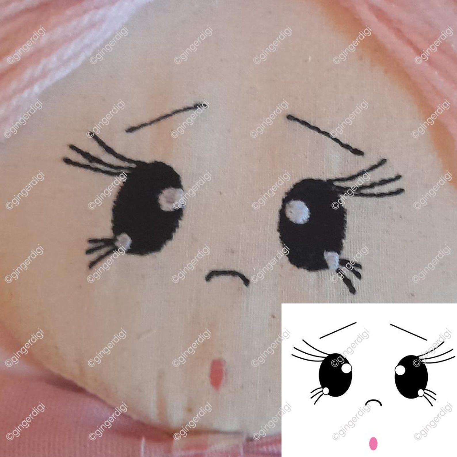 Doll Face Emma / Printable Doll Face / Transfer Print / Digital File ...