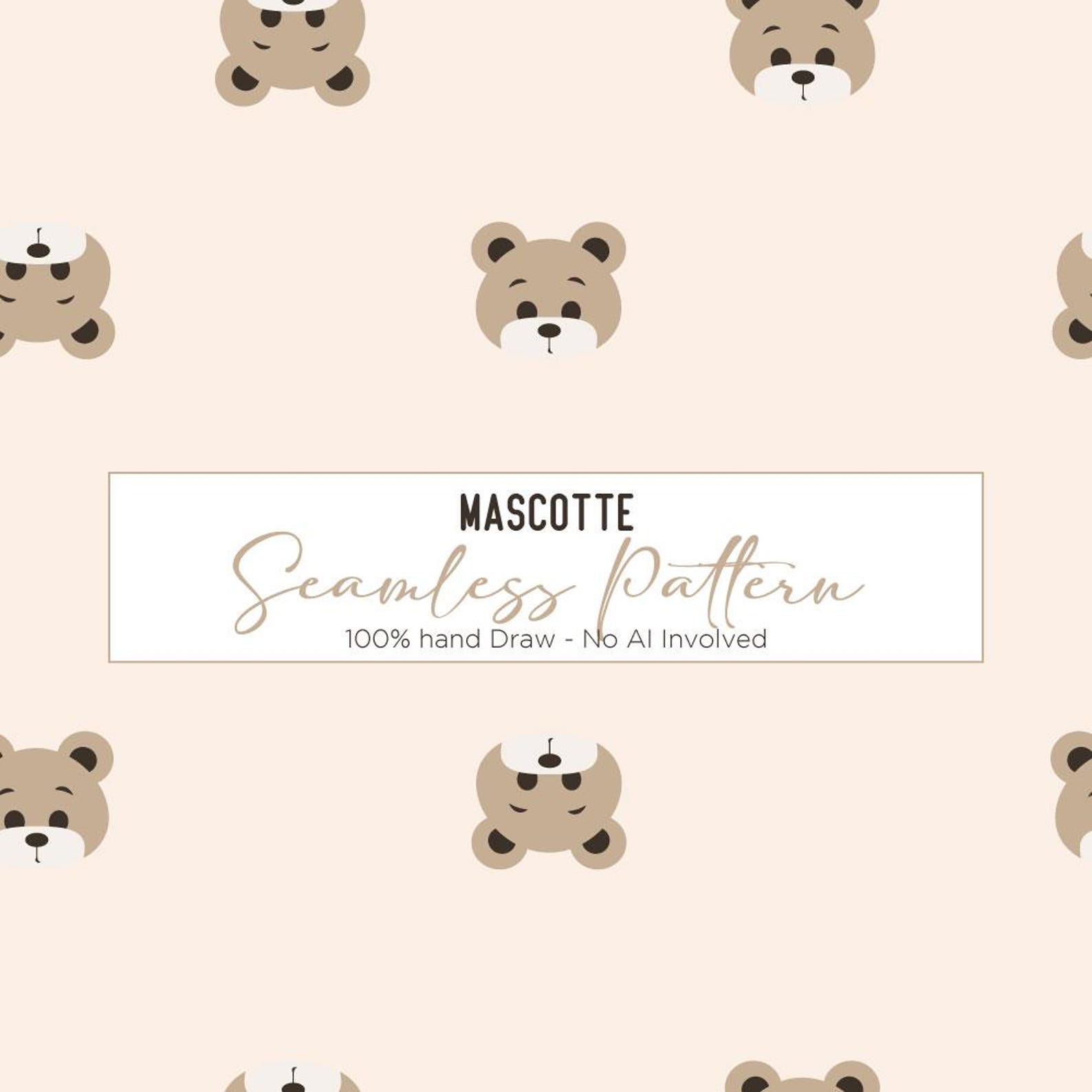 Mascot Seamless Pattern / Teddy Bear Seamless Pattern / Repeating Teddy ...