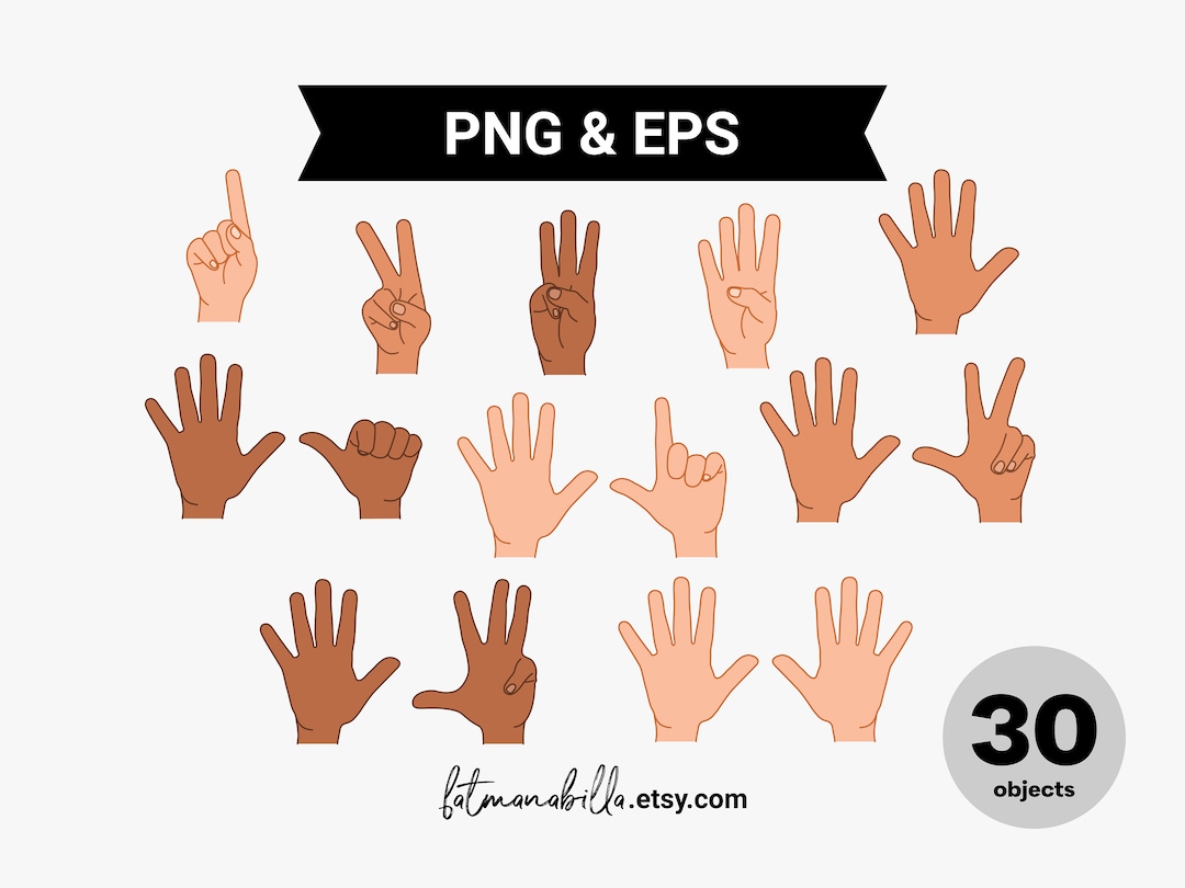 Finger Count Clipart Hand Sign Number 1 2 3 4 5 6 7 8 9 10 One Two ...