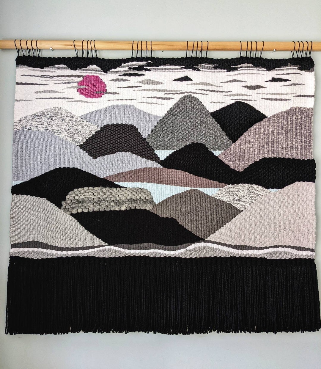 Woven Weave Wall Hanging//boho Wall Art//loom Weaving//mountain Wall ...