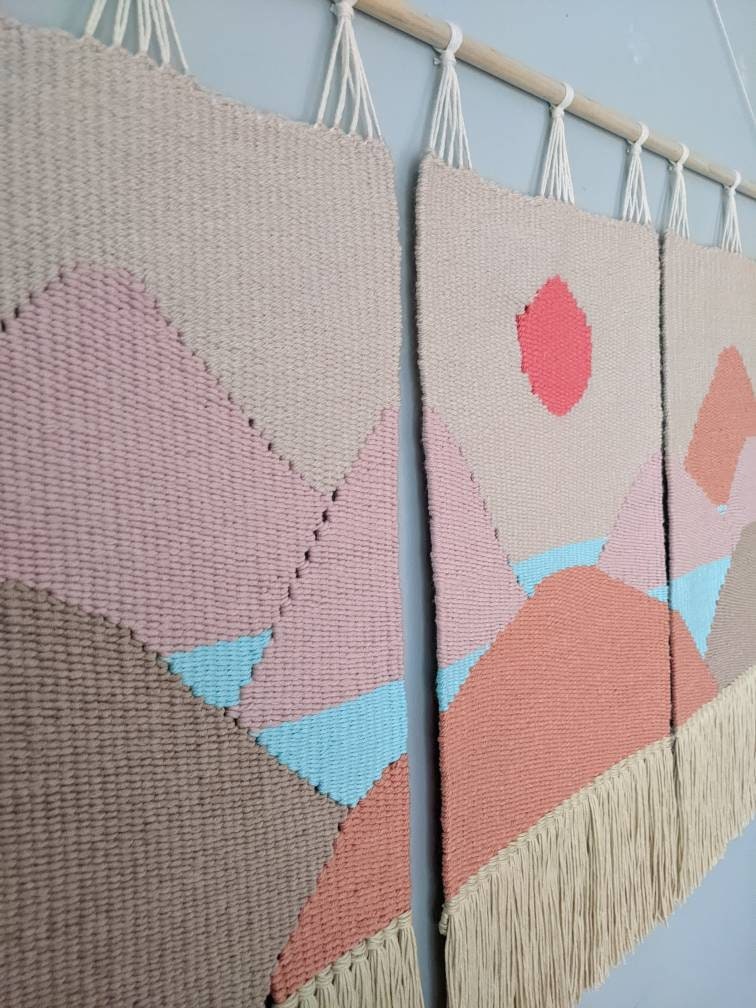 Woven Weave Wall Hanging// Loom Weave Wall Art// Boho Wall Hanging ...