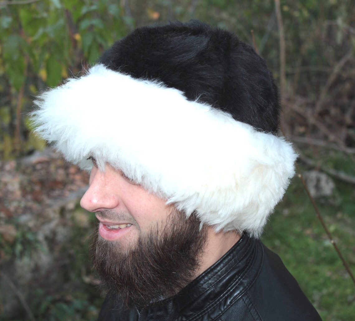 Mongolian warm hat made from natural materials sheepskin | Etsy