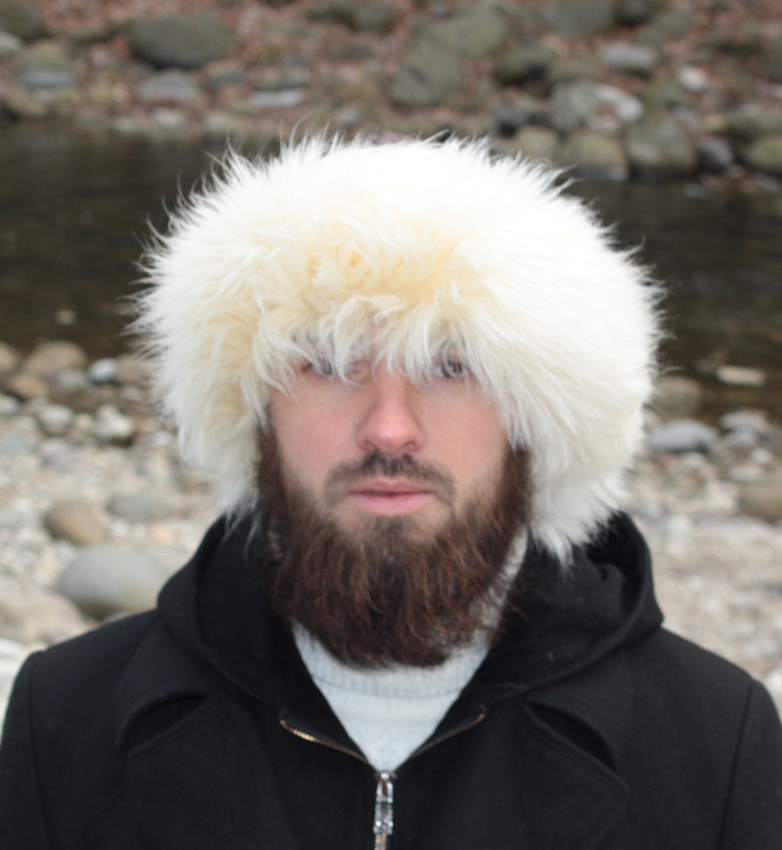 Mongolian warm hat made from natural materials sheepskin | Etsy