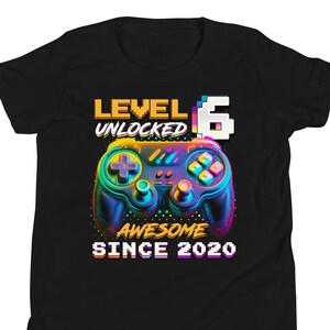 Level 6 Unlocked Birthday for Girl Boy Shirt, Gamer Birthday Shirt, 6th ...