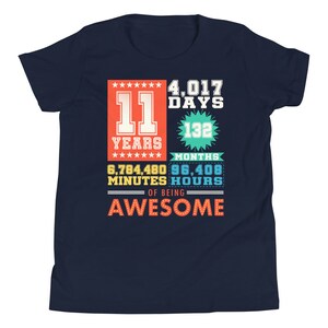 11 Years of Being Awesome Shirt 11 Birthday Tee Eleven Year - Etsy