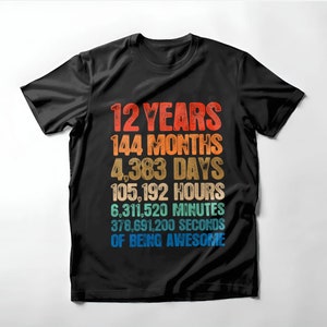 12th Birthday Shirts, Hoodie, Boy Girl, 12th Birthday Shirts, Twelve ...