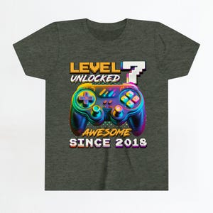 Level 7 Unlocked Birthday for Girl Boy Shirt, Gamer Birthday Shirt, 7th ...