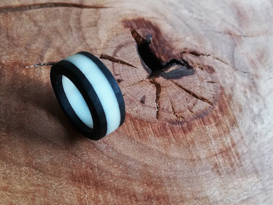 Wooden Ring, Tagua Nut and Bog Oak, Wedding Band, Anniversary Gift ...