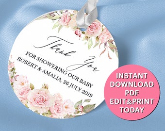 Camellia Rose Flower Round Gift Tags Set of 10 - Etsy