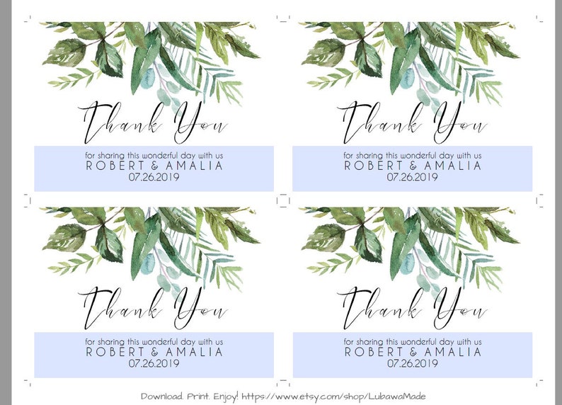 Thank You Cards Editable Template Printable DIY Boho Rustic - Etsy