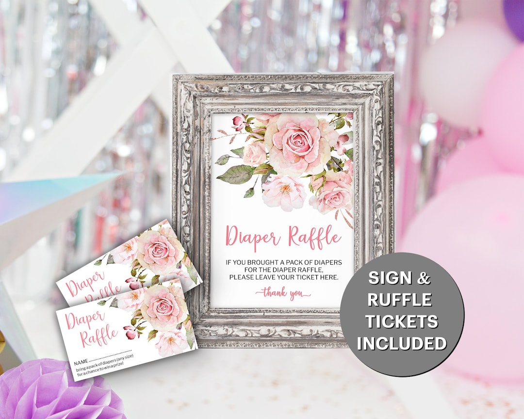 SET de rifa de pañales para baby shower de rosas letrero - Etsy México