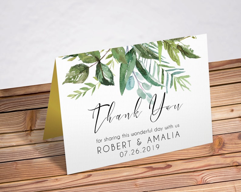 Thank You Cards Editable Template Printable DIY Boho Rustic - Etsy