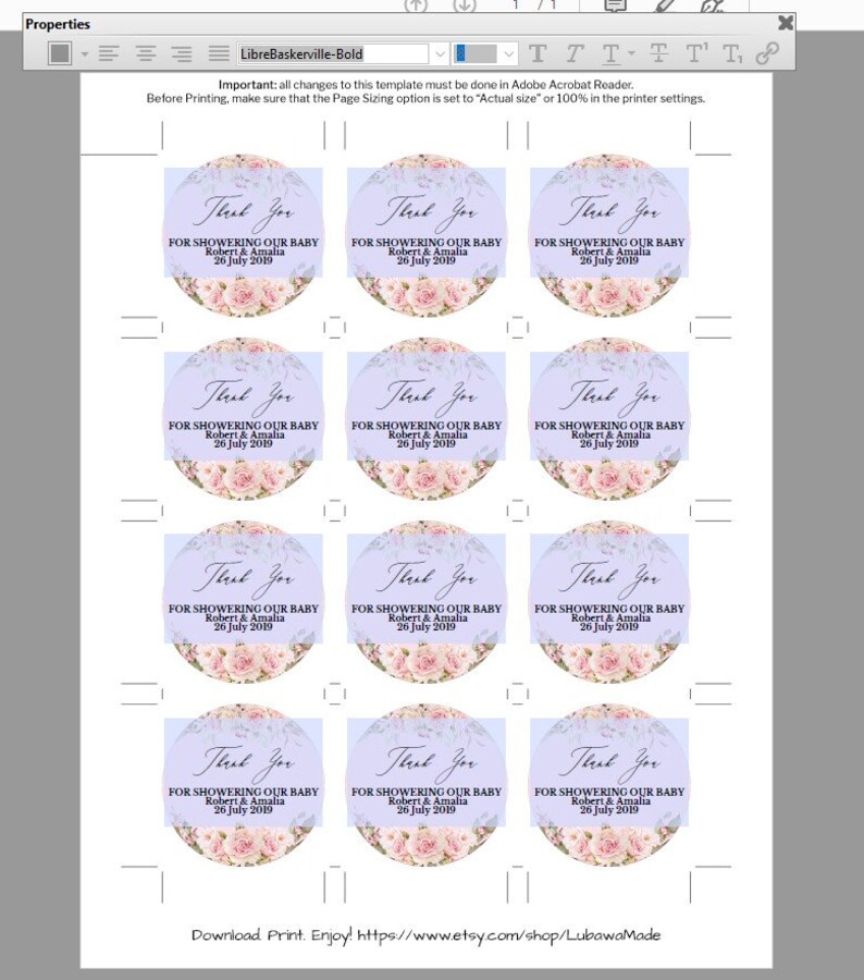 Pink Roses Floral Circle Favor Tag 2x2 Round Thank | Etsy