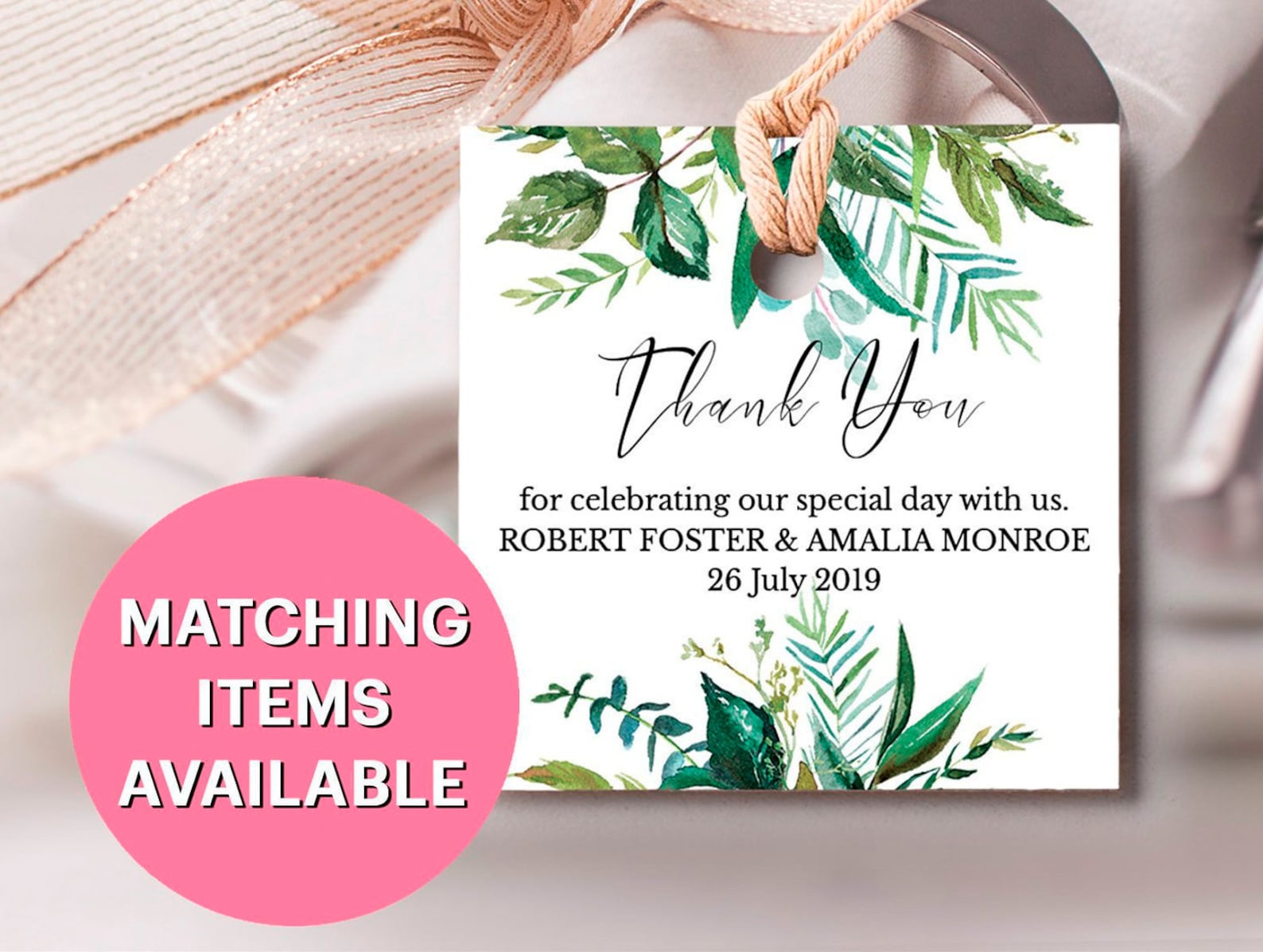 Thank You Cards Editable Template Printable DIY Boho Rustic - Etsy