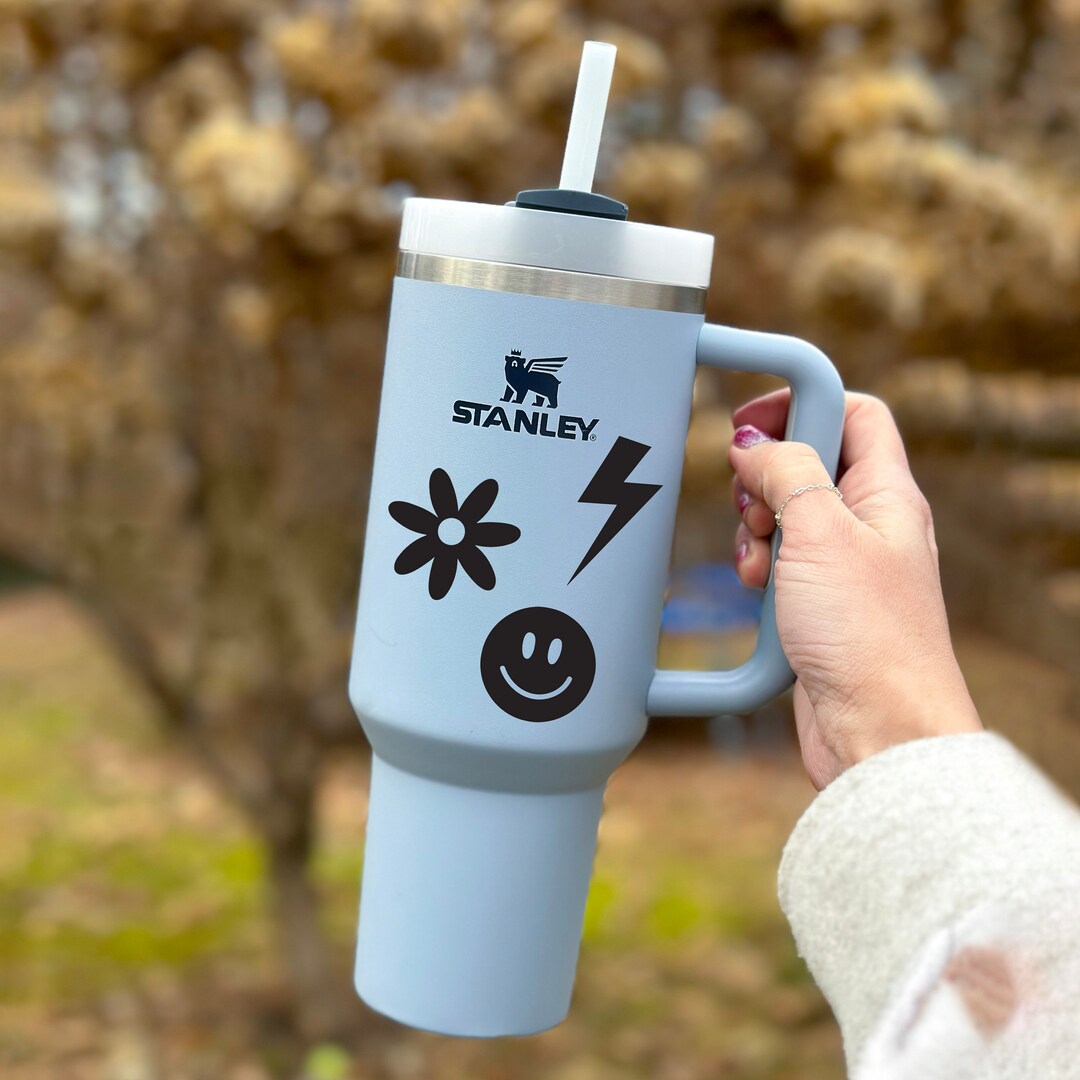 Smiley Daisy Lightning | Stanley Cup Decal SVG Cut File | Cricut DIY ...