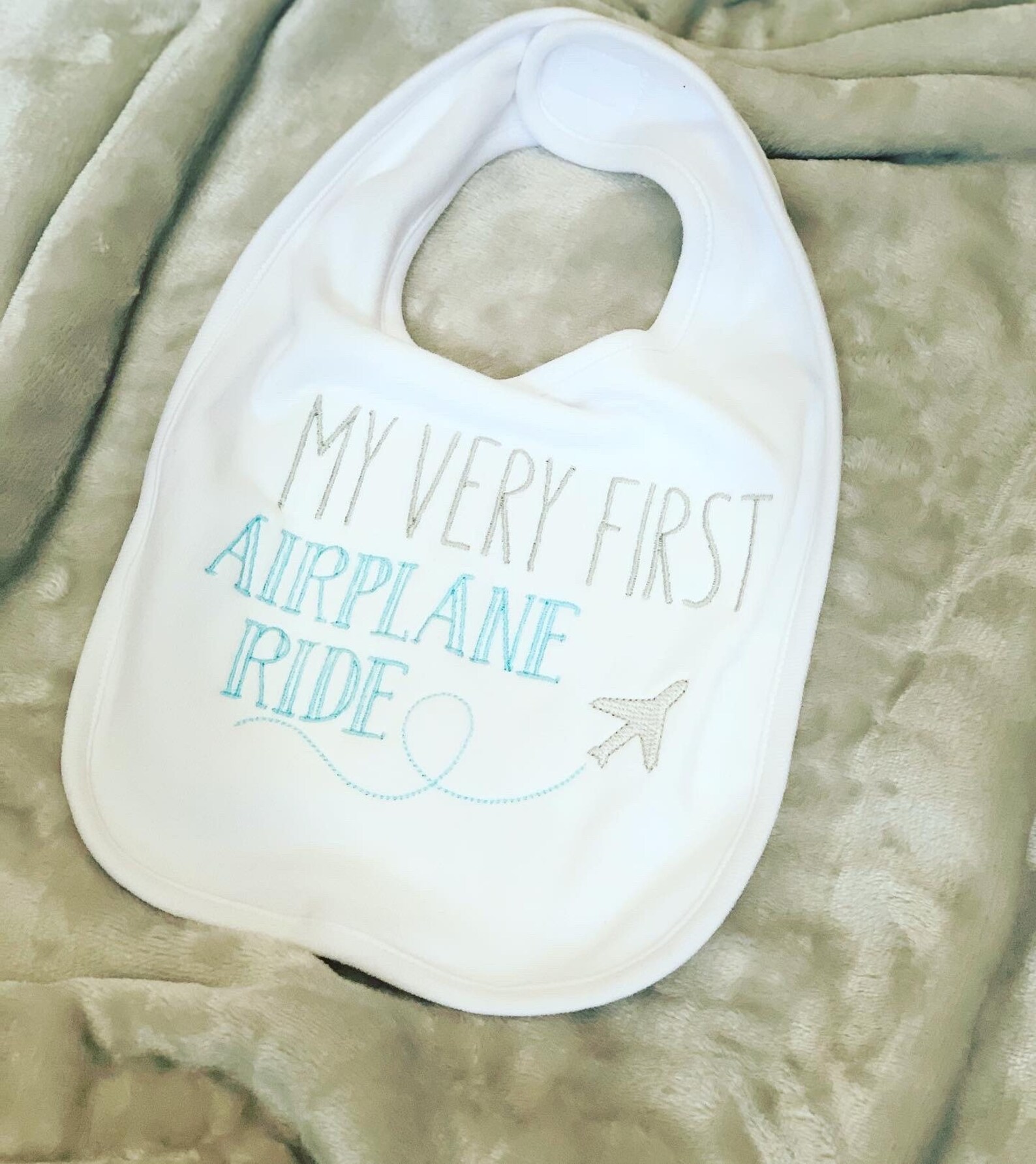 My Very First Airplane Ride Baby Bib Embroidered Baby Bib - Etsy