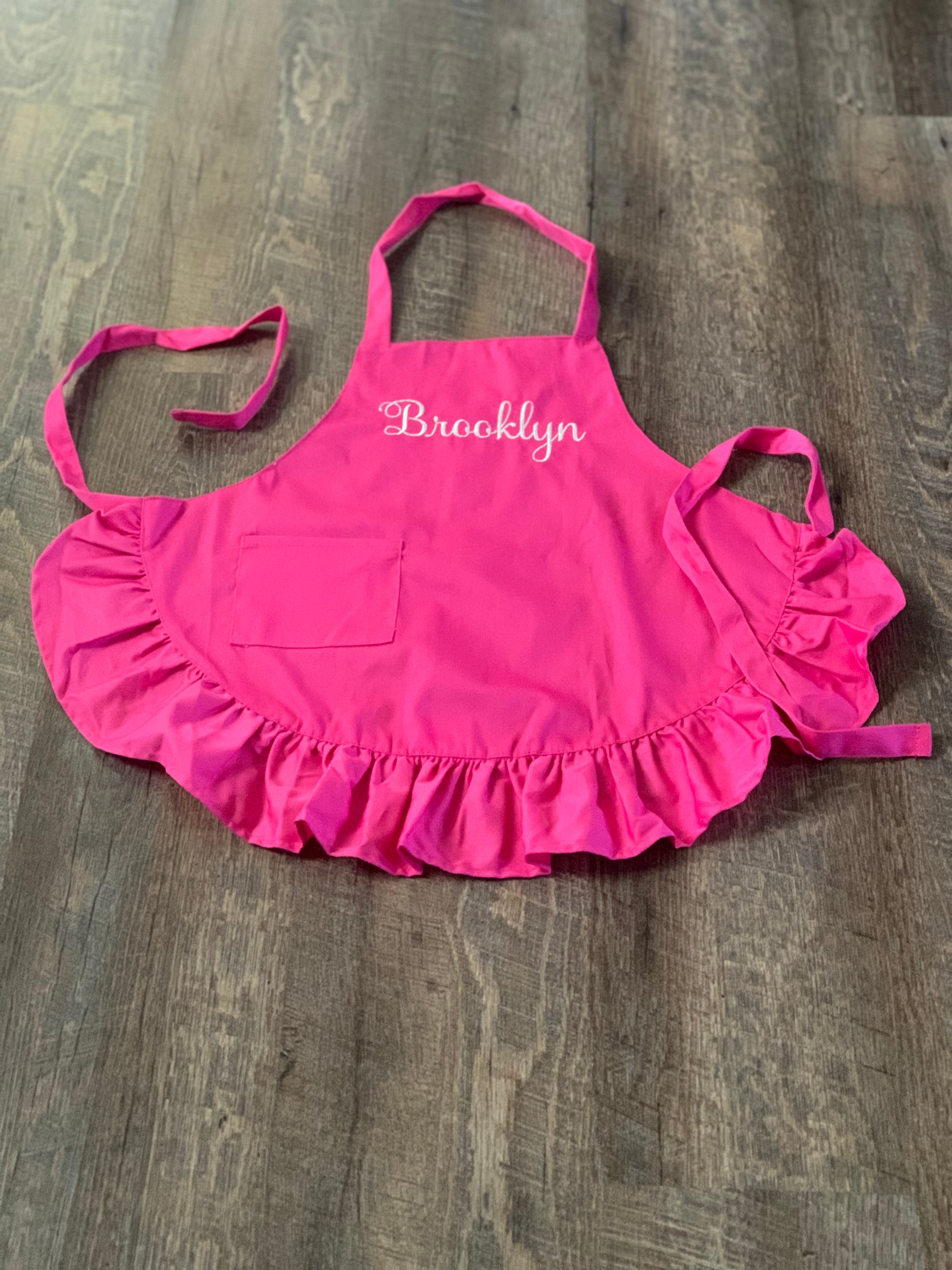 Personalized embroidered kids apron kids ruffle apron kids | Etsy