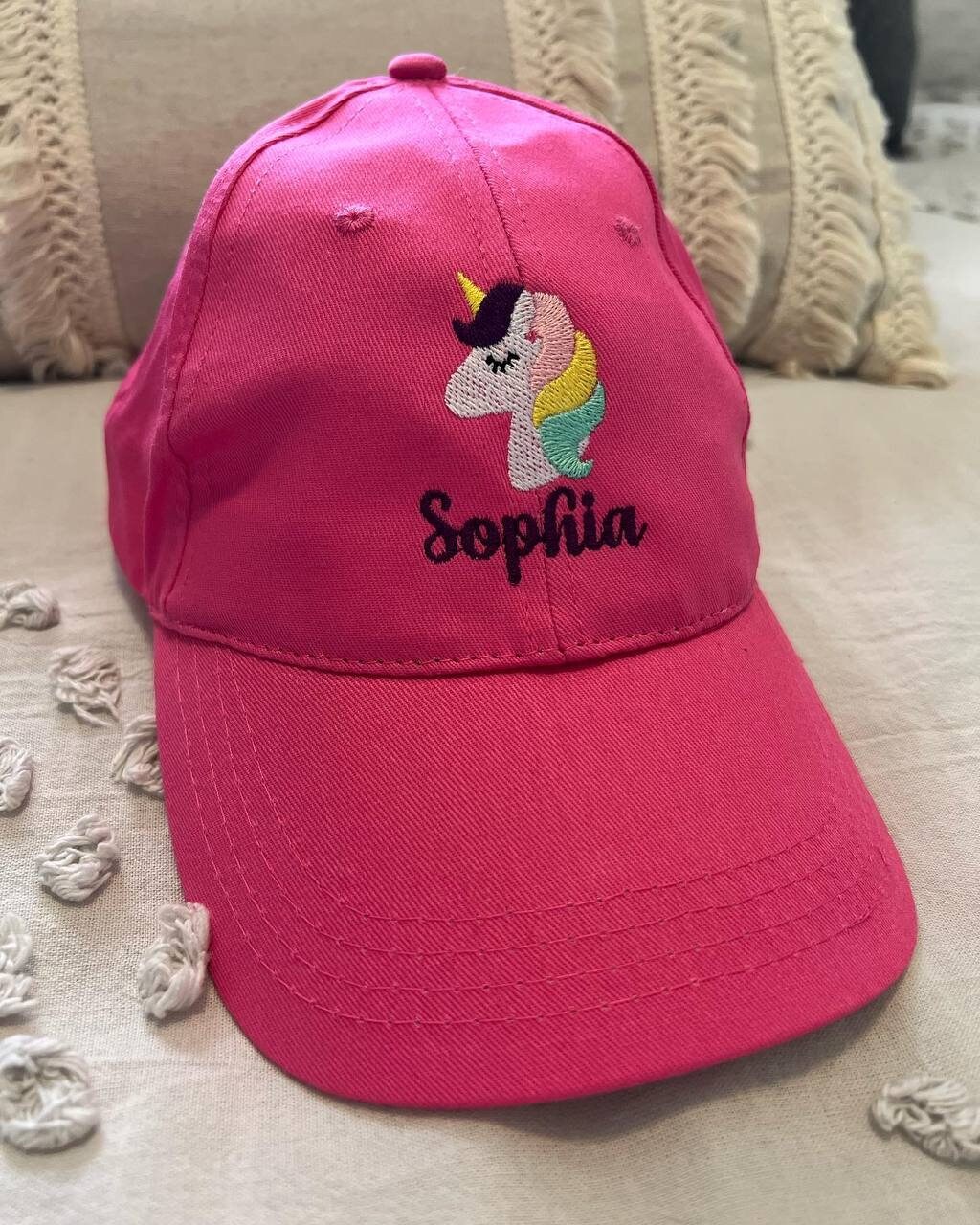 Girls Pink Personalized Hat, Unicorn Hat, Personalized Hat, Kids Hat ...