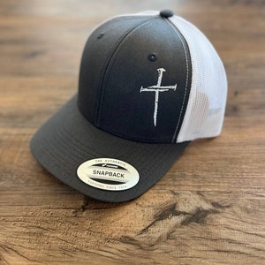 Men's Trucker Hat, Three Nails Hat, Cross Hat, Christian Clothing ...
