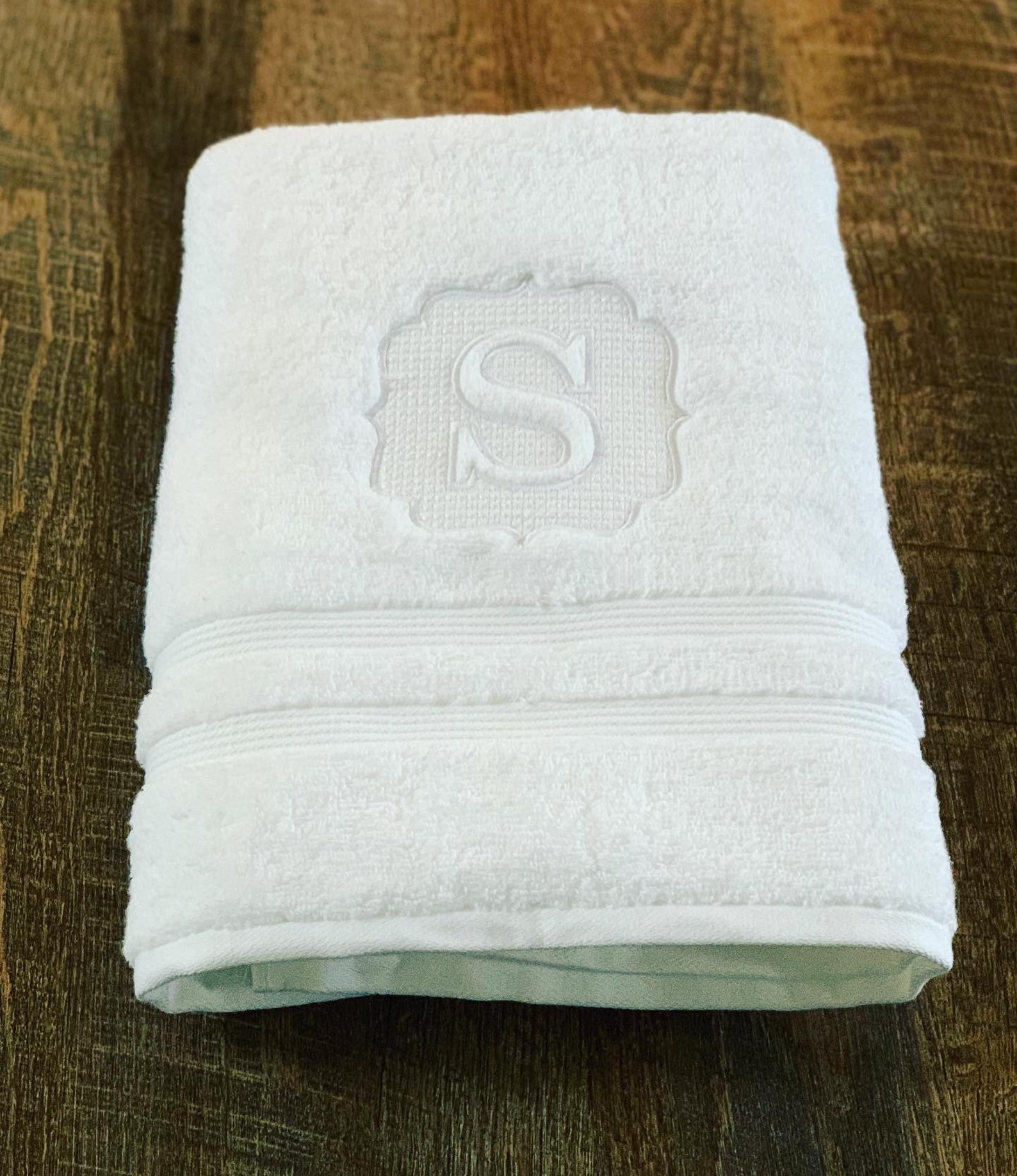 Personalized Embossed Embroidered Bath Towel Full Size Bath - Etsy