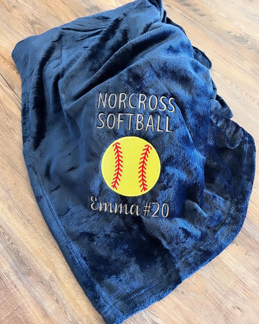 Personalized Embroidered Softball Blanket, Graduation Blanket, Senior ...