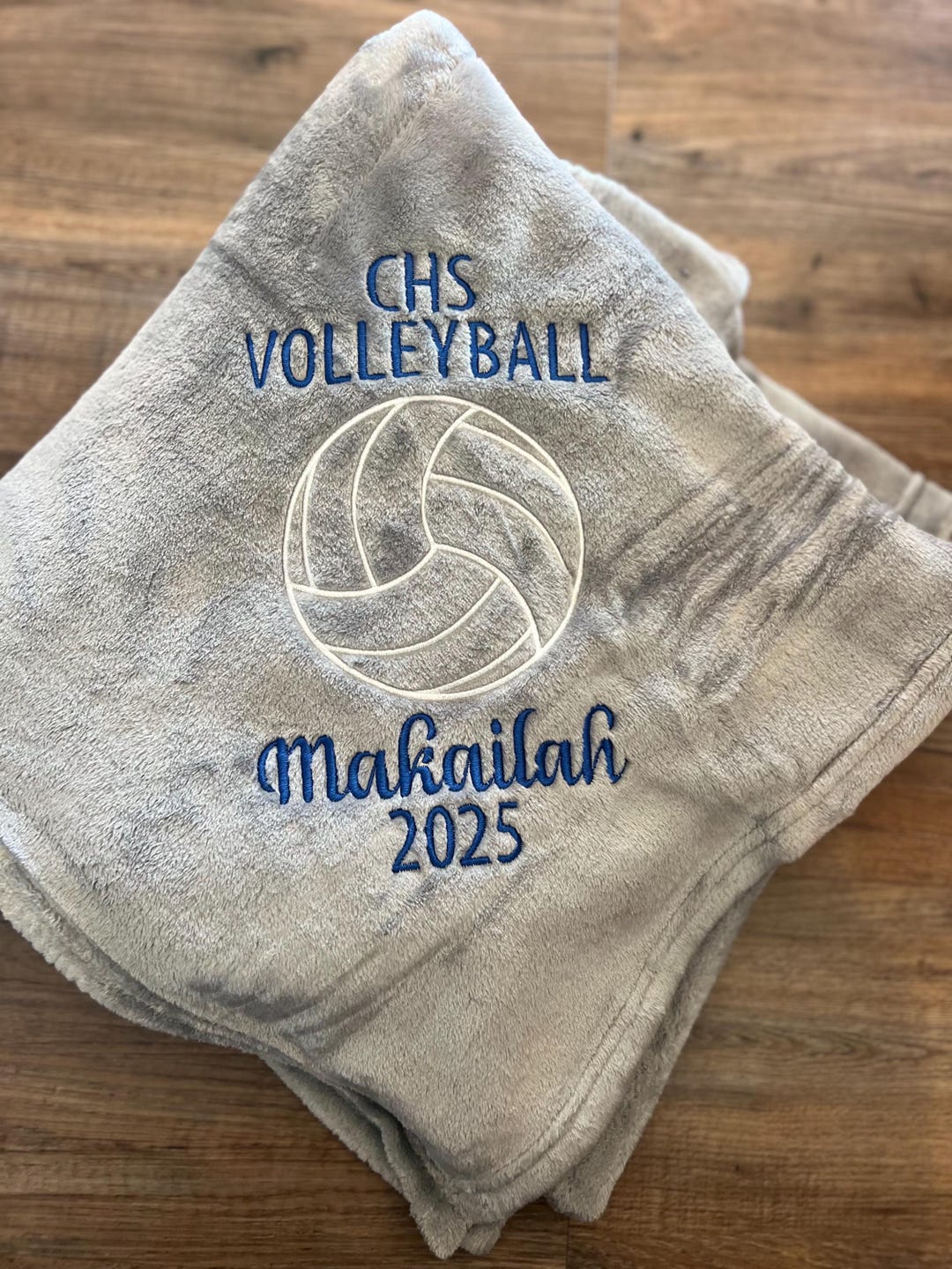 Personalized Volleyball Blanket, Senior Volleyball Blanket, Embroidered ...