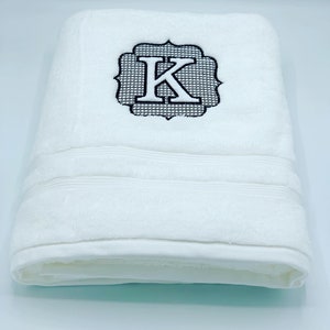 Personalized Embossed Embroidered Bath Towel, Full Size Bath Towel ...