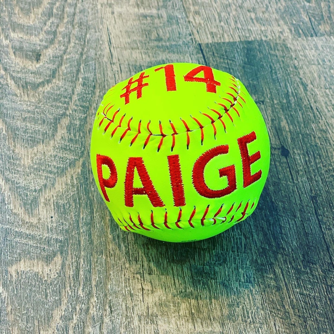 Personalized Embroidered Softball, Personalized Softball Gift ...