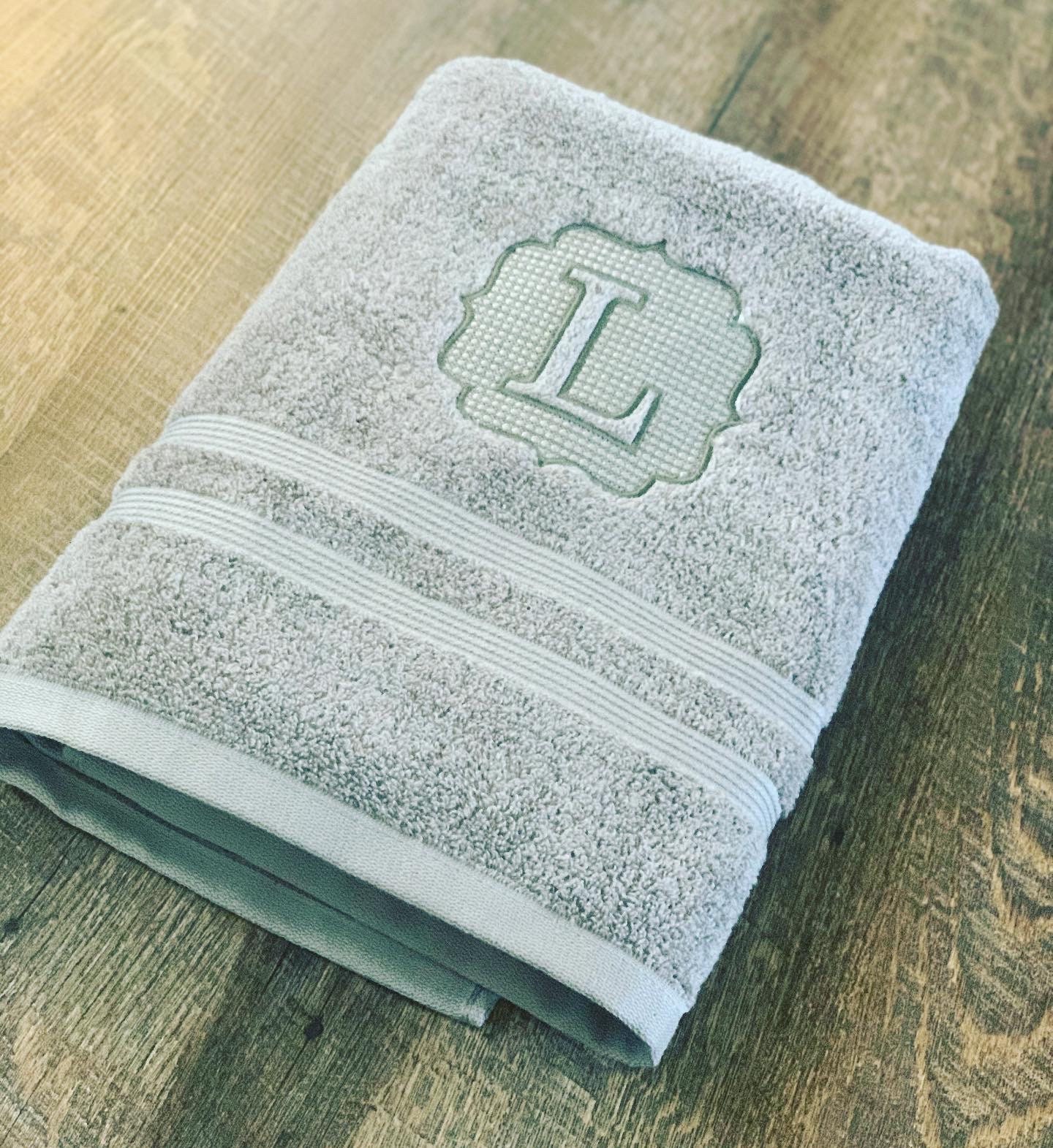 Personalized Embossed Embroidered Bath Towel, Full Size Bath Towel ...