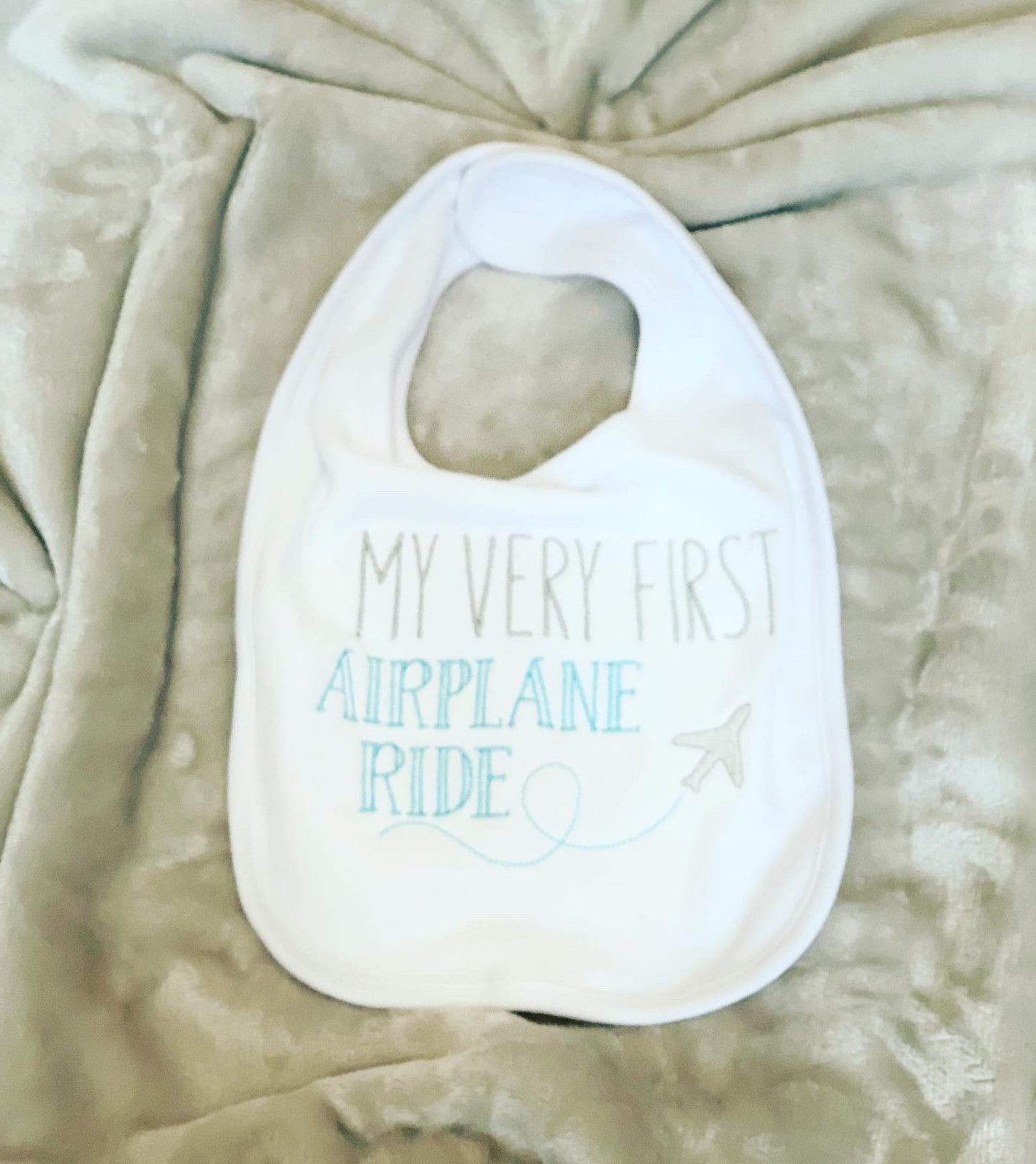 My Very First Airplane Ride Baby Bib Embroidered Baby Bib - Etsy