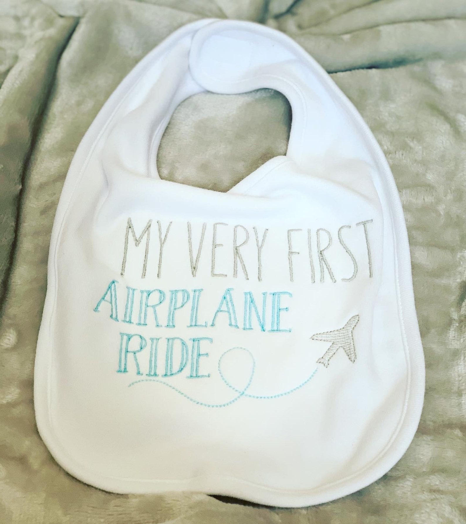 My Very First Airplane Ride Baby Bib Embroidered Baby Bib - Etsy