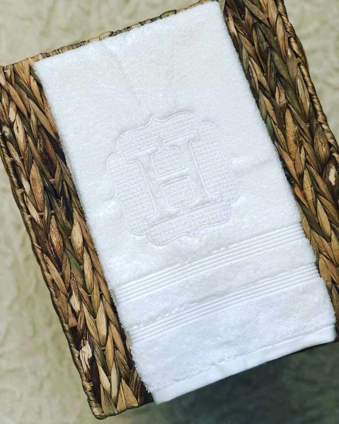 Personalized Embossed Bathroom Towel, Embossed Handtowel, Custom ...