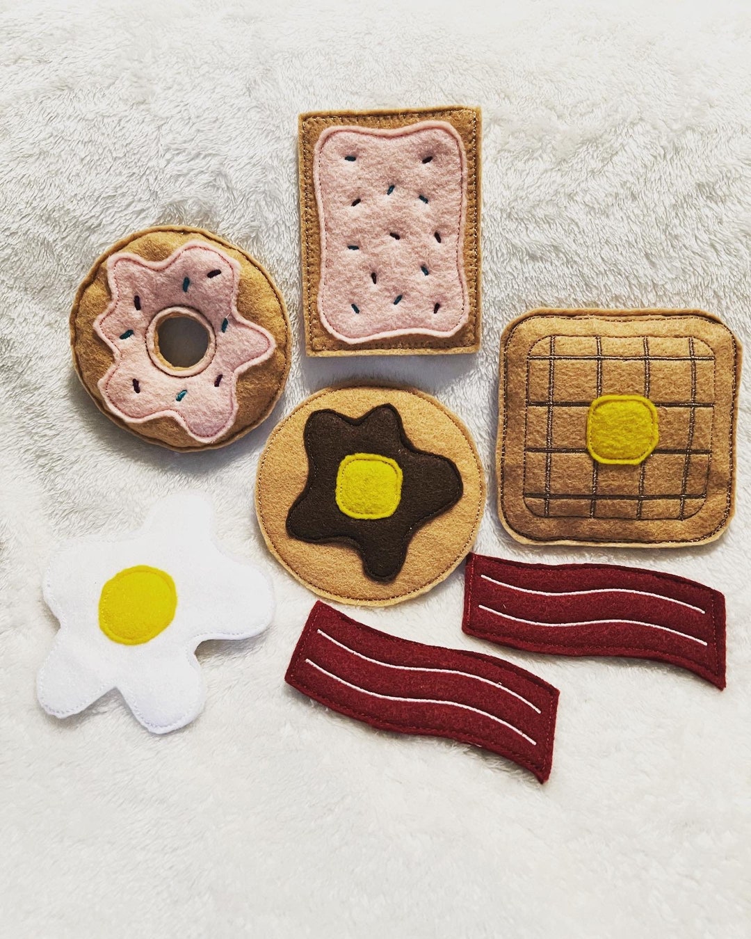 Embroidered Breakfast Felt Food, Breakfast Felt Play Set, Felt Play ...